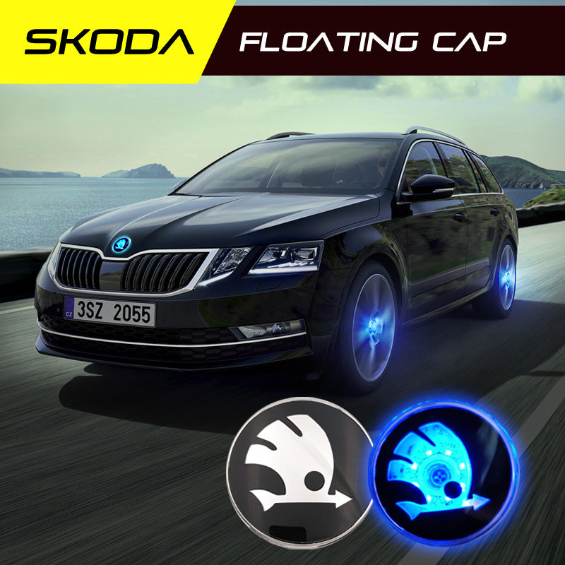 Skoda Floating Center Caps LED Wheel Spinner — RAYMAX LUMINOUS GEAR