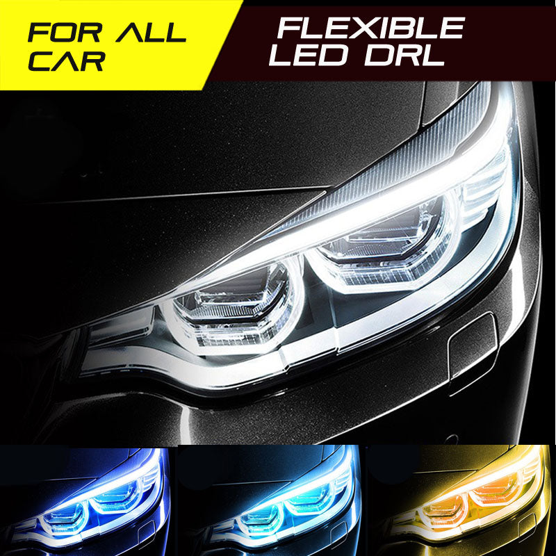 Flexible LED Running Lights Turn Signal Light DRL With Remote Control ...